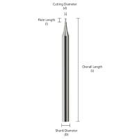 China 2-flute Tungsten Carbide End Mill with Micro Diameter and 60° Flat Cutting Edge for Steel and Aluminum for sale