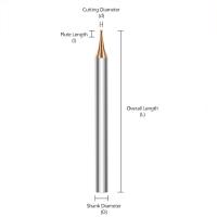 China 2-flute Tungsten Carbide End Mill with Micro Diameter and 60° Flat Cutting Edge for Steel and Aluminum for sale