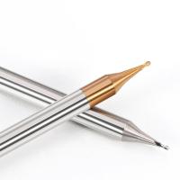 China 2-flute Tungsten Carbide Ball End Mill with Micro Diameter for 60° Angles in Steel and Aluminum for sale