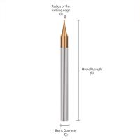 China 2-flute Tungsten Carbide Ball End Mill with Micro Diameter for 60° Angles in Steel and Aluminum for sale