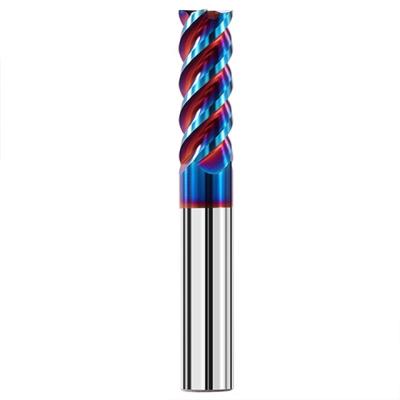 China 4-flute Tungsten Carbide End Mill with nACo4 Coating for Stainless Steel Machining for sale