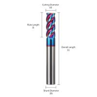 China 4-flute Tungsten Carbide End Mill with nACo4 Coating for Stainless Steel Machining for sale