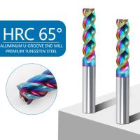 China 3-flute Tungsten Carbide End Mill with 65° U-groove and Fine-grained 0.6um for High-gloss CNC Machining for sale