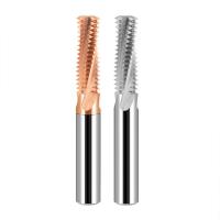 China 65° Full-thread Tungsten Carbide End Mill for M2 to M48 Threading with Single-tooth Design for sale