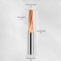 China 65° Full-thread Tungsten Carbide End Mill for M2 to M48 Threading with Single-tooth Design for sale