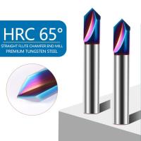 China 65° 2-Flute Chamfering Tool with 90° Angle Tungsten Carbide Milling Cutter for Stainless Steel for sale