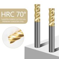 China 70° Hardness HRC 4-Flute Tungsten Carbide End Mill with Alnovz3 Coating Specialized for Stainless Steel CNC Milling Cutter for sale