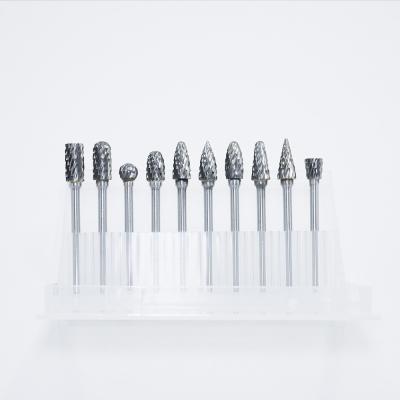 China 6mm Double Groove Carbide Rotary Burr with 10 Different Shapes for Stainless Steel and Titanium for sale