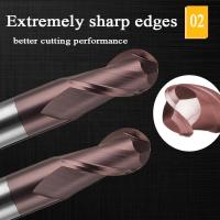 China Carbide Ball Nose End Mill 4 Flute 200mm HRC 45-65 for sale