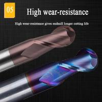 China Carbide Ball Nose End Mill 4 Flute 200mm HRC 45-65 for sale
