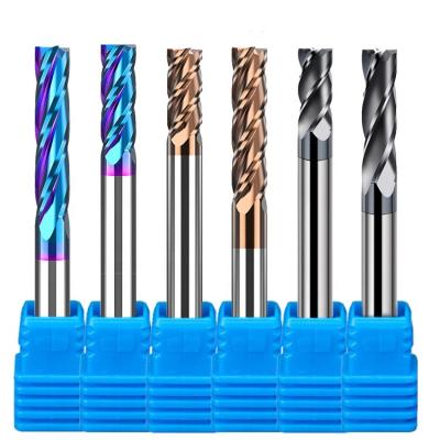 China 2 Flute Carbide End Mill 1mm-40mm for Steel Aluminum HRC 45-65 for sale