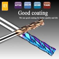 China 2 Flute Carbide End Mill 1mm-40mm for Steel Aluminum HRC 45-65 for sale