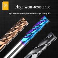 China 2 Flute Carbide End Mill 1mm-40mm for Steel Aluminum HRC 45-65 for sale
