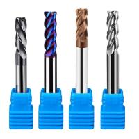 China 4 Flute Carbide End Mill 1-20mm Diameter HRC45-65 for sale
