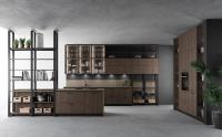 China Classic Solid Wood Kitchen Storage Cabinets 9mm MFC Back Panel Quartz Stone for sale