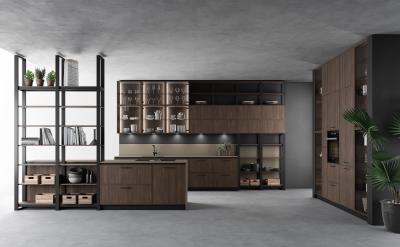 China Classic Solid Wood Kitchen Storage Cabinets 9mm MFC Back Panel Quartz Stone for sale