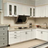 China Wood PVC Cupboard 40mm Modern Luxury Modular Kitchen Cabinets for sale