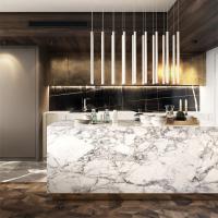 China Luxury MFC MDF High End Kitchen Cabinet Maple For Villa for sale