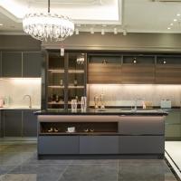 China Luxury 50mm Modular Kitchen Cabinets Modular Wooden Kitchen for sale