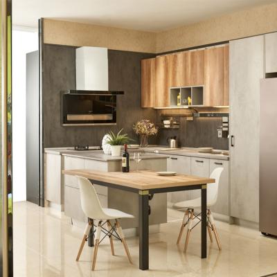 China Durable Kitchen Unit Set Furniture Wooden Sample Designs PVC Kitchen Cabinets for sale