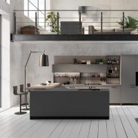 China Black Built In Laminate PVC Kitchen Cabinets for sale