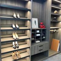 China Modern Glass Door Wooden Walk In Closet Wardrobe Bedroom Furniture for sale