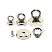 China Nickel Coated Neodymium Eyebolt Magnet Round Double Sided Neodymium Magnet for sale