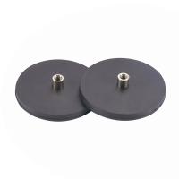 China Black Rubber Coated Pot Magnet Pull Force Industrial Customization for sale