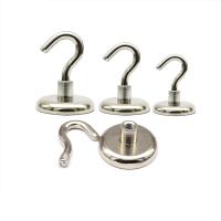 China Moulding Neodymium Hook Magnet High Pull Force Magnetic Heavy Duty Hooks for sale