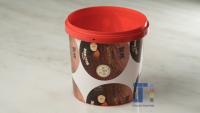 China Oval Shape In Molding Label With Glossy Surface Finish And Silk Printing for sale