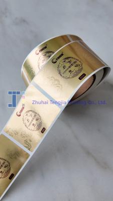 China Custom Bright Silver Beverage Bottle Label Reverse UV Coating Drink Juice Bottle Sticker for sale