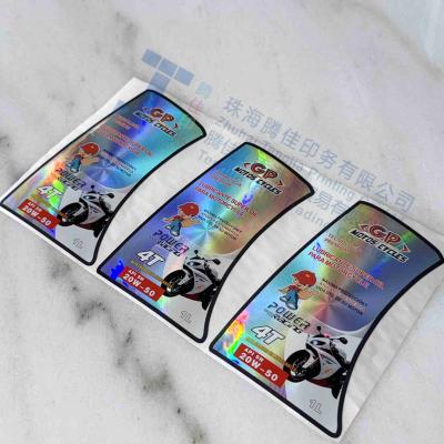 China Plain Silver Laser Self-adhesive Labels Metallic Sheen Custom Die Cut Waterproof Sticker Rolls for sale