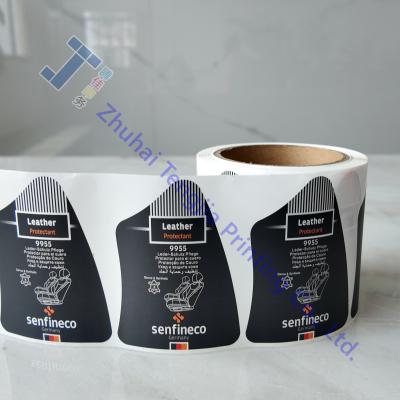 China Matte Silver Self Adhesive Label Rolls Custom Die Cut Waterproof Metallic Sticker for sale