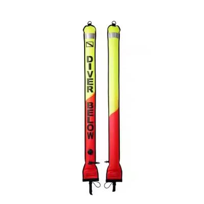 China 150cm Surface Marker Buoy Visible SMB Orange Yellow Stitching Scuba Diving Buoy for sale