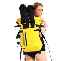 China Custom Logo PVC Foldable Long Freediving Fin Bag Backpack With Double Shoulder Strap for sale
