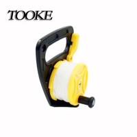 China Yellow Plastic Technical Diving Finger Spool Thumb Fishing Reel With Handle 46M Line for sale