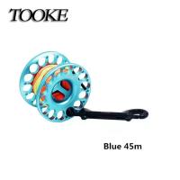 China 30M Aluminum Retractable Dive Reel With Black Stainless Steel Bolt Snap for sale