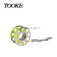 China High Strength Diving Reel Stainless Steel Scuba Dive Reel With Green Nylon Line for sale