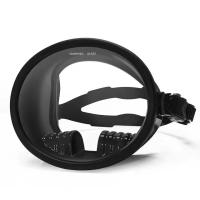 China Full Face Low Volume Oval Freediving Snorkel Mask Tempered Glass For Spearfishing Deep Diving for sale