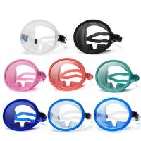 China Full Face Low Volume Oval Freediving Snorkel Mask Tempered Glass For Spearfishing Deep Diving for sale
