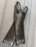 China Full Black Soft Carbon Fiber Freediving Fins Diagonal Pattern Long Fins For Freediving for sale