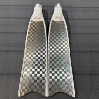 China 100CM Long Freediving Fins Lightweight Impact Resistant With White Footpocket for sale