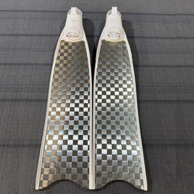 China 100CM Long Freediving Fins Lightweight Impact Resistant With White Footpocket for sale