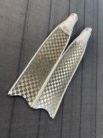 China 100CM Long Freediving Fins Lightweight Impact Resistant With White Footpocket for sale