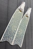 China Personalized Long Blade Freediving Fins Fiberglass Free Diving Flippers For Underwater Sports for sale