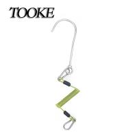 China Anti Slip Diving Accessories Stainless Steel Single Reef Hook With Spring Coiled Lanyard for sale