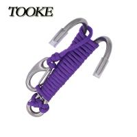 China High Load Diving Accessories 316 Stainless Steel Double Reef Hook With Luminous Rope for sale