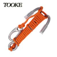 China High Load Diving Accessories 316 Stainless Steel Double Reef Hook With Luminous Rope for sale