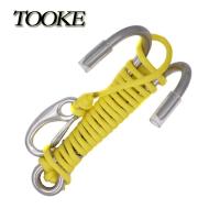 China High Load Diving Accessories 316 Stainless Steel Double Reef Hook With Luminous Rope for sale