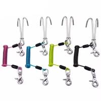 China 316 Stainless Steel Double Reef Hook Anti Corrosion With Spring Coil Lanyard for sale